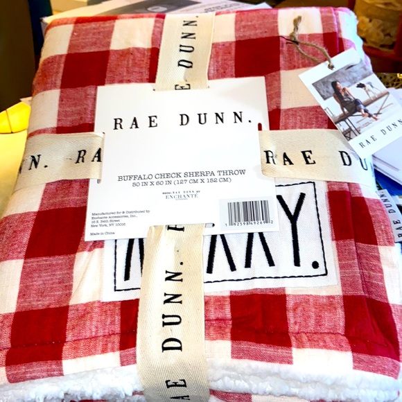 Rae Dunn | Bedding | Rae Dunn Buffalo Check Sherpa Throw Nwt | Poshmark